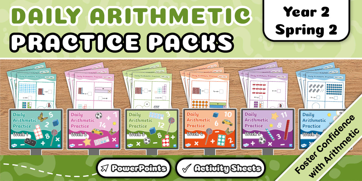 👉 Year 2 Spring 2 Daily Arithmetic Practice Pack - Twinkl