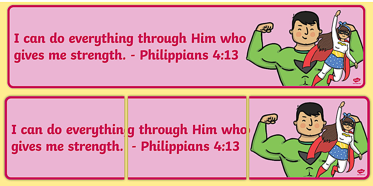 Philippians 4:13 Memory Verse Banner| Twinkl USA - Twinkl