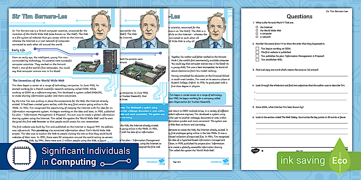 UKS2 Sir Tim Berners-Lee Differentiated Comprehension