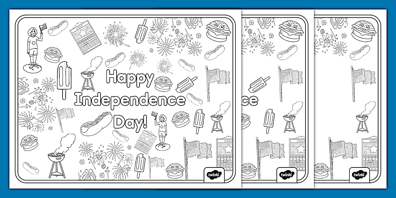 Independence Day Coloring Page for Kids | Twinkl USA