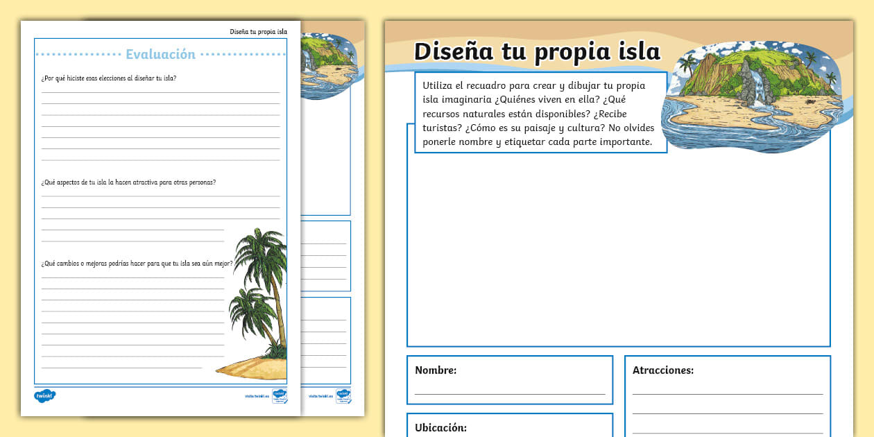 Ficha de actividad: Diseña tu propia isla (teacher made)