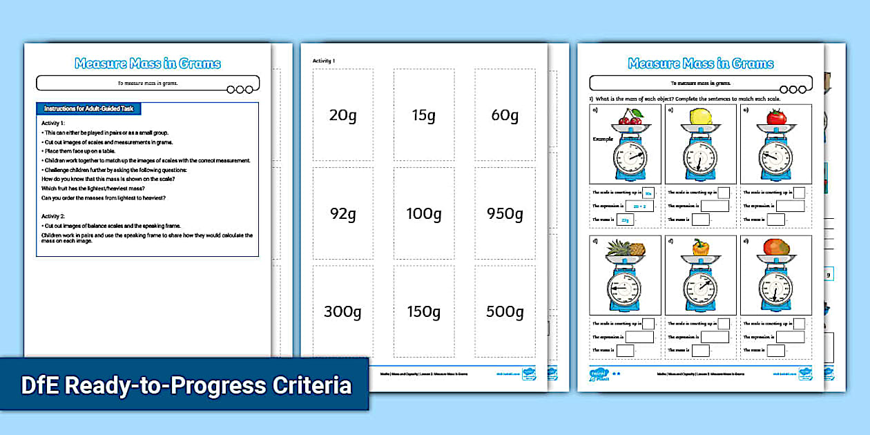 👉 Measure Mass in Grams Differentiated Maths Worksheets