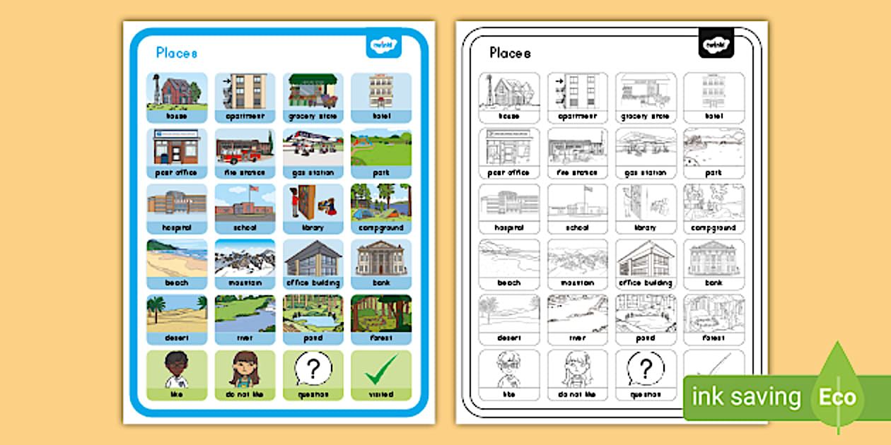 Augmentative and Alternative Communication: Places Board