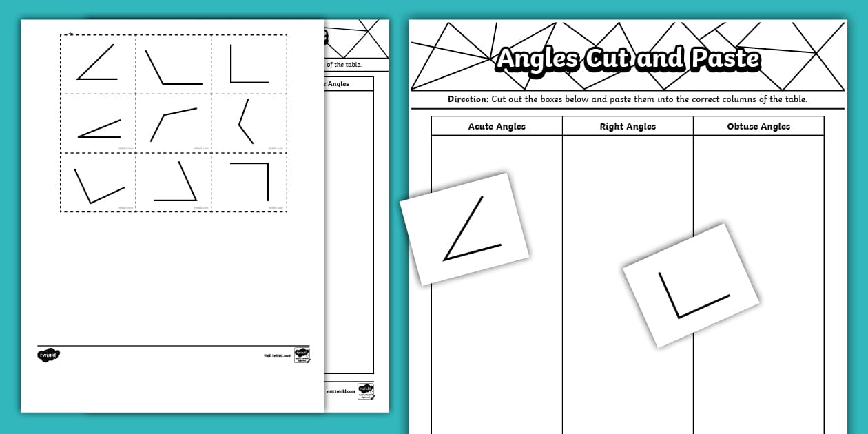Fourth Grade Angles Cut and Paste Activity (teacher made)