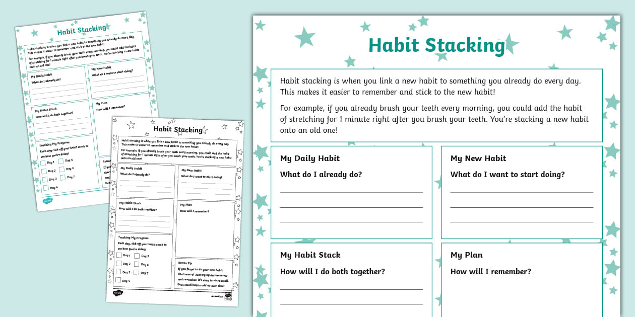 * NEW * KS2 Habit Stacking Worksheet - Twinkl PSHCE