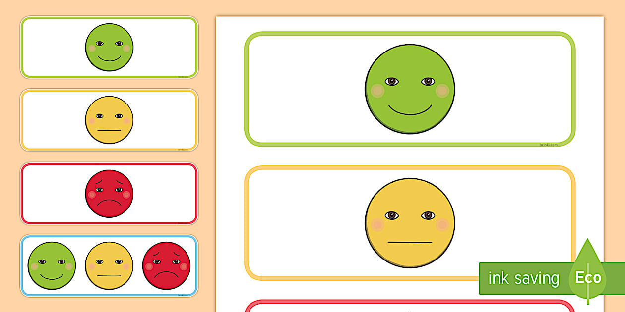 👉 Child Self-Assessment Smiley Faces Labels - Twinkl