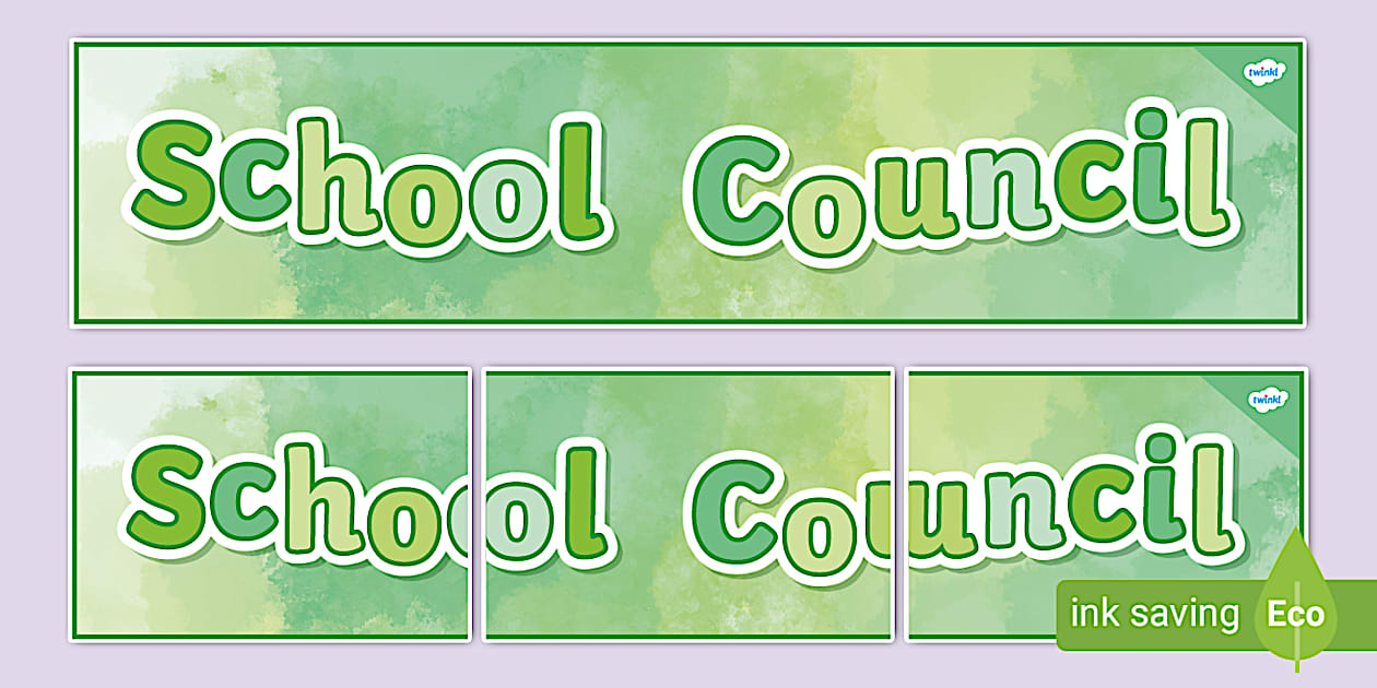 Watercolour School Council Display Banner (teacher made)