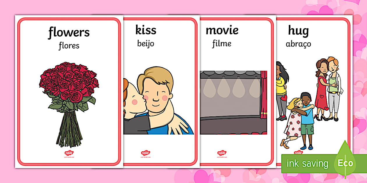 Valentine's Day Display Posters English/Portuguese - Valentine's Day ...