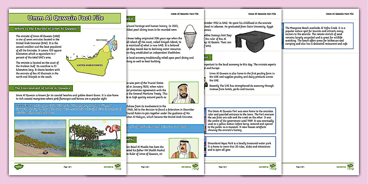 Umm Al Quwain Fact File (teacher made) - Twinkl