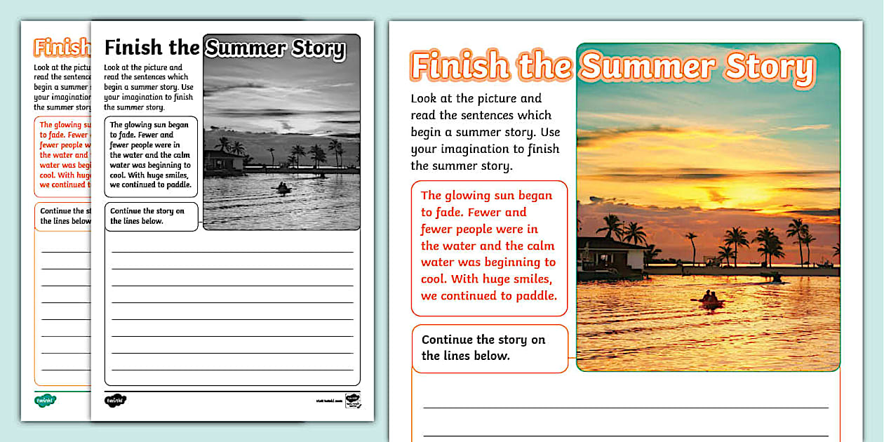 Finish the Summer Story Writing Template (teacher made)
