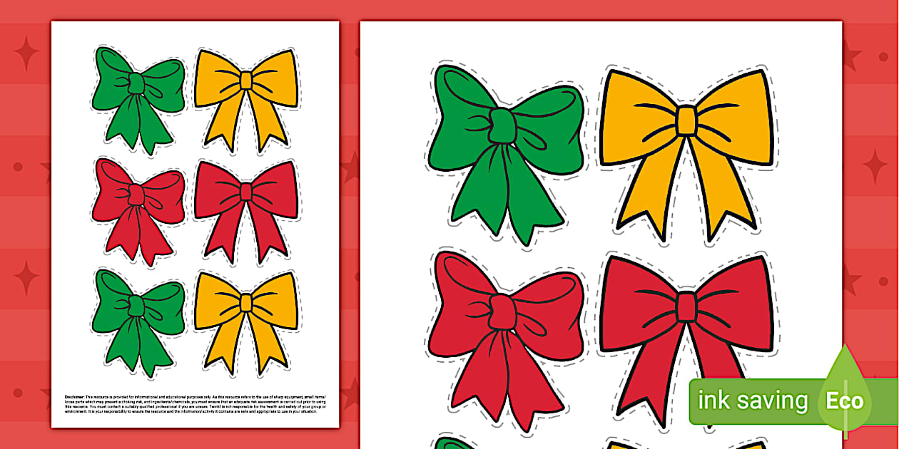 Christmas Bow Display Cut-Outs (teacher made) - Twinkl