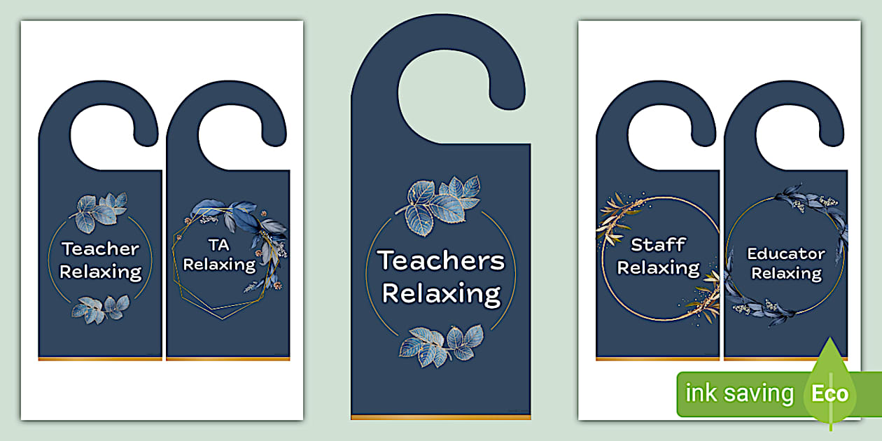 Teacher Relaxing Door Hanger - Wellbeing - Staff - Twinkl