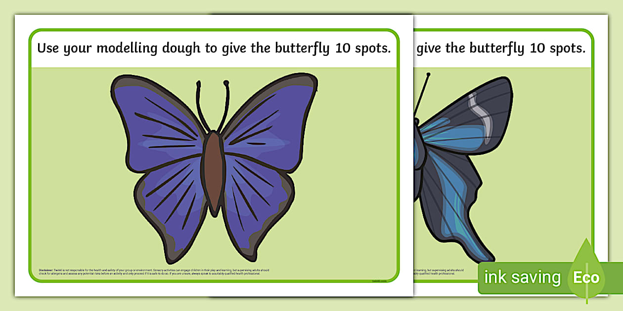Number Bonds to Ten Butterfly Modelling Dough Mats - Twinkl