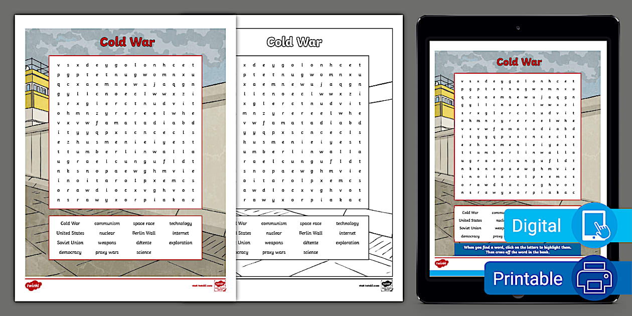 Eighth Grade Cold War Word Search (teacher made) - Twinkl