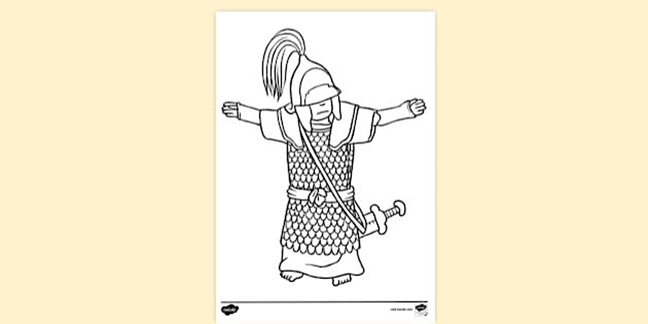 David in Armour Colouring Sheet (teacher made) - Twinkl
