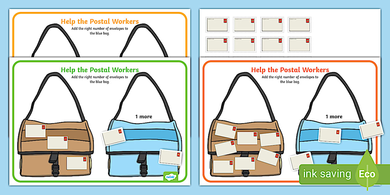 👉 One More Envelope Postal Worker Activity | Twinkl