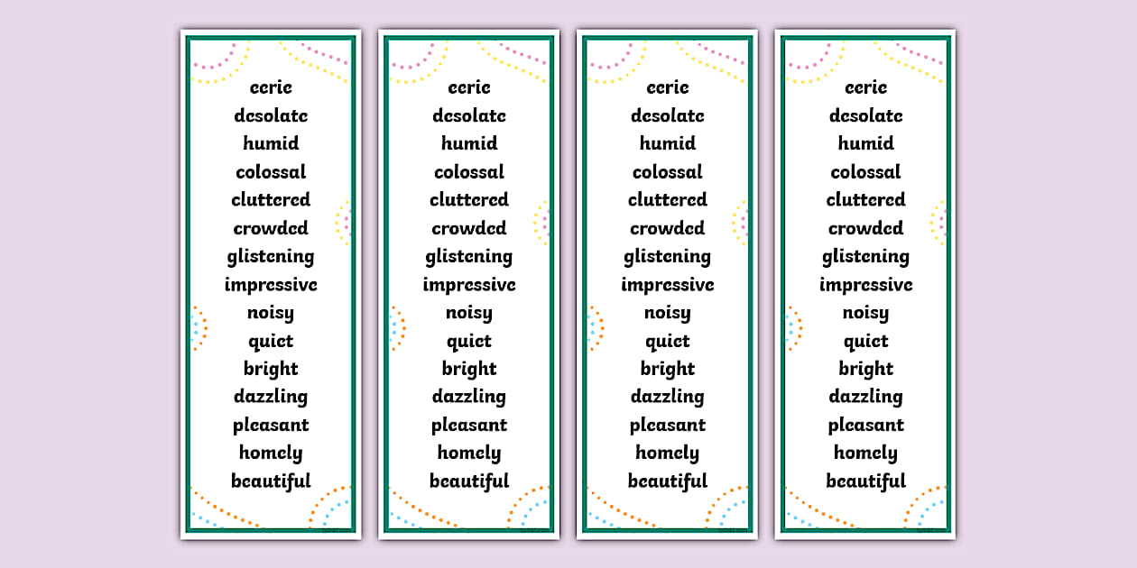 Adjectives for Settings Bookmark (teacher made) - Twinkl