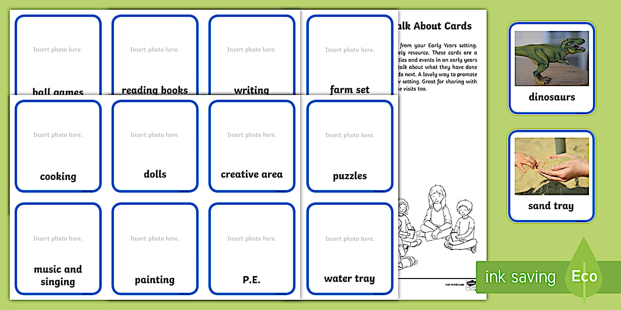 EYFS Nursery and School Editable 'Talk About' Cards