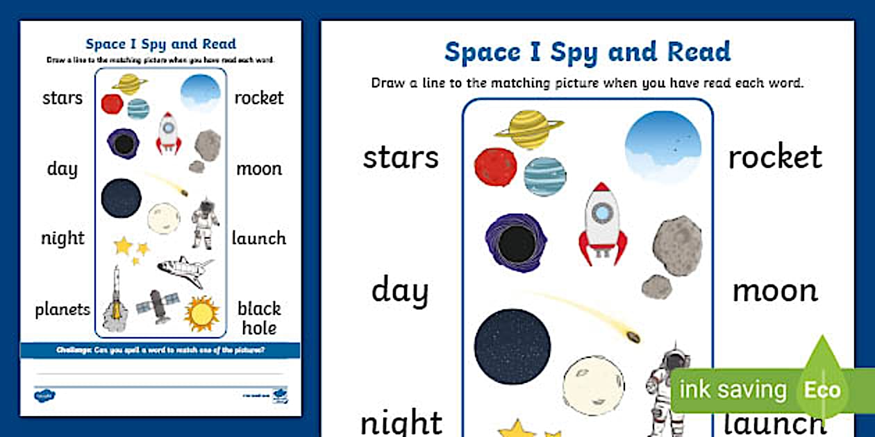 Space I Spy and Read: Phase 5 Phonics Activity - Twinkl