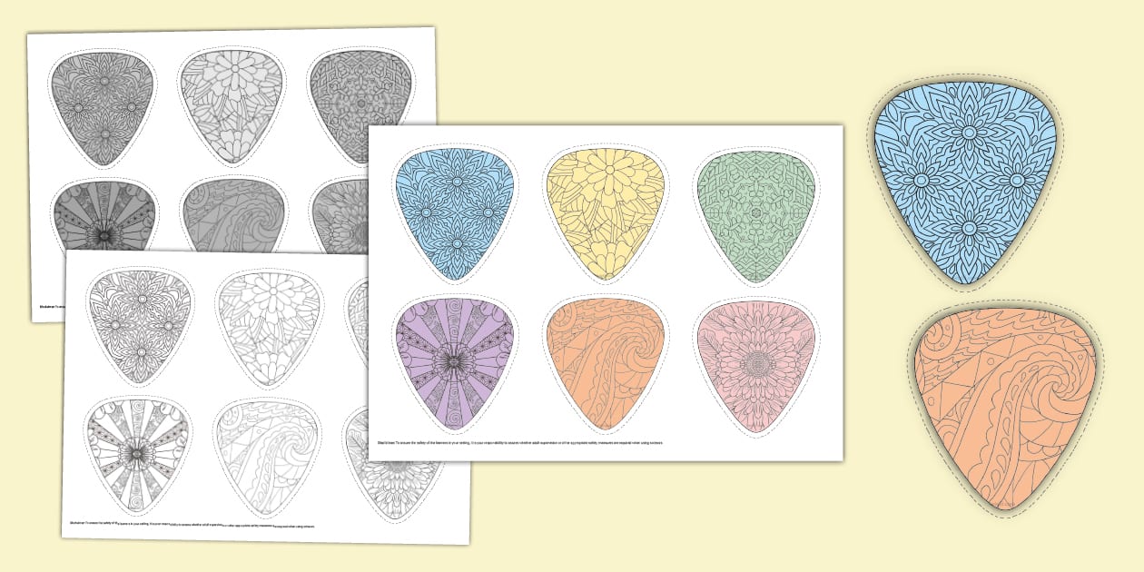 👉 Patterned Guitar Picks Display Cut-Outs (Teacher-Made)