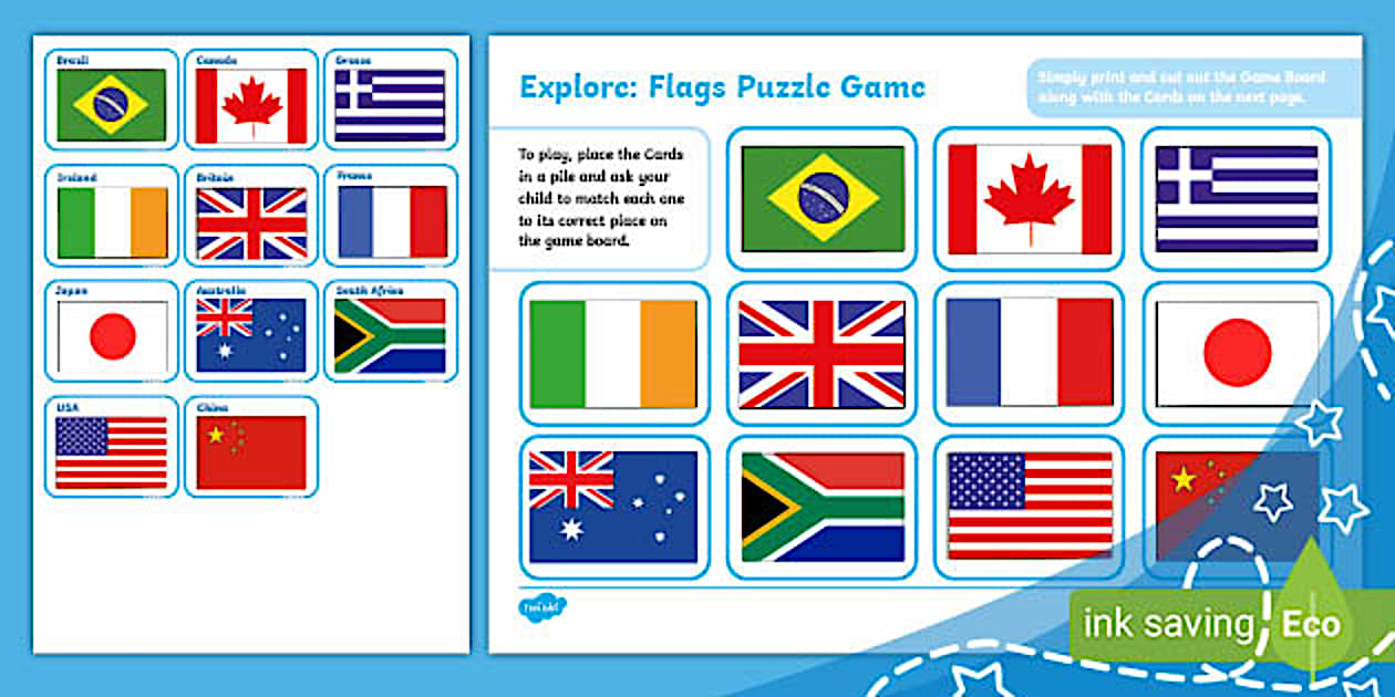 World Flags Puzzle Game | Parent Home Teaching Support