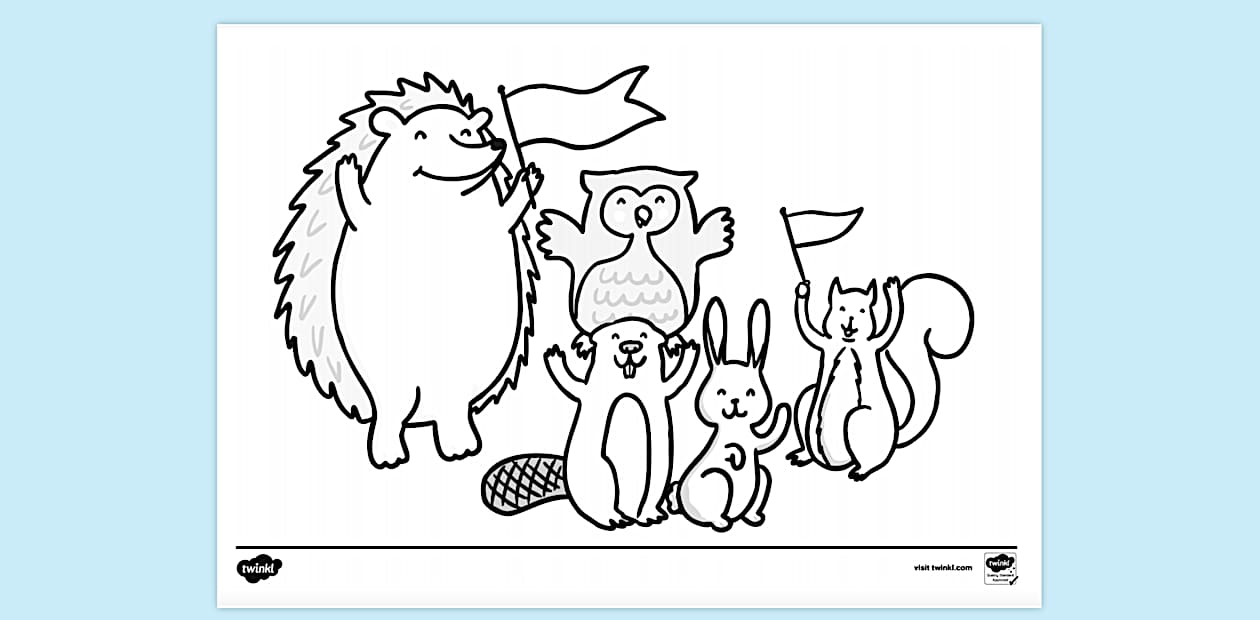 Cute Animals Printable Colouring Page | Colouring Sheets
