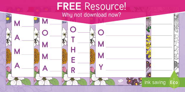 FREE Mother's Day Acrostic Poem Templates (teacher made)