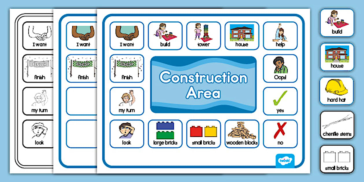 Construction Area Communication Board | Twinkl USA - Twinkl
