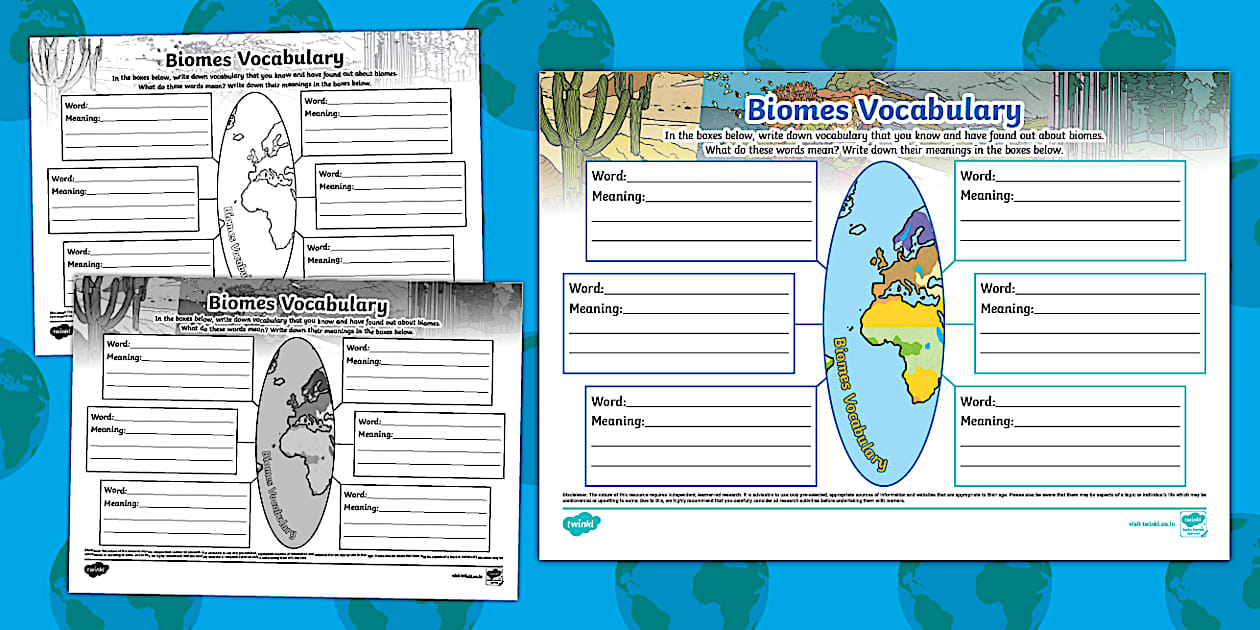 Biomes Vocabulary Mind Map - Twinkl Mind Map - Twinkl