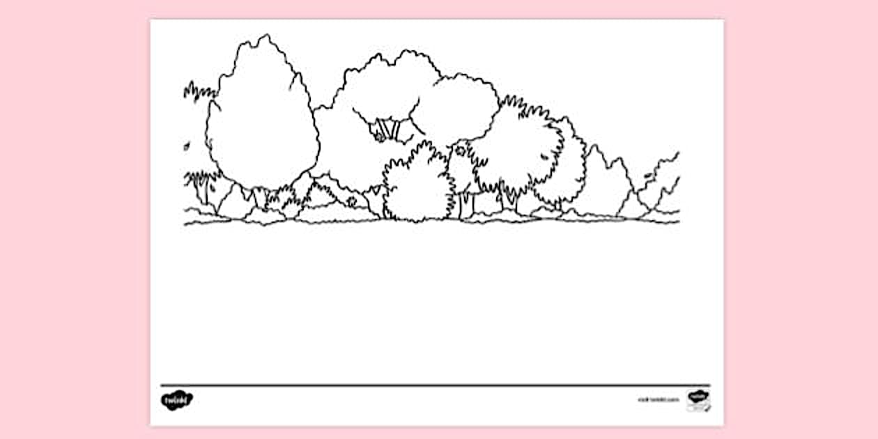 Park Background Autumn Colouring Sheet | Colouring Sheets