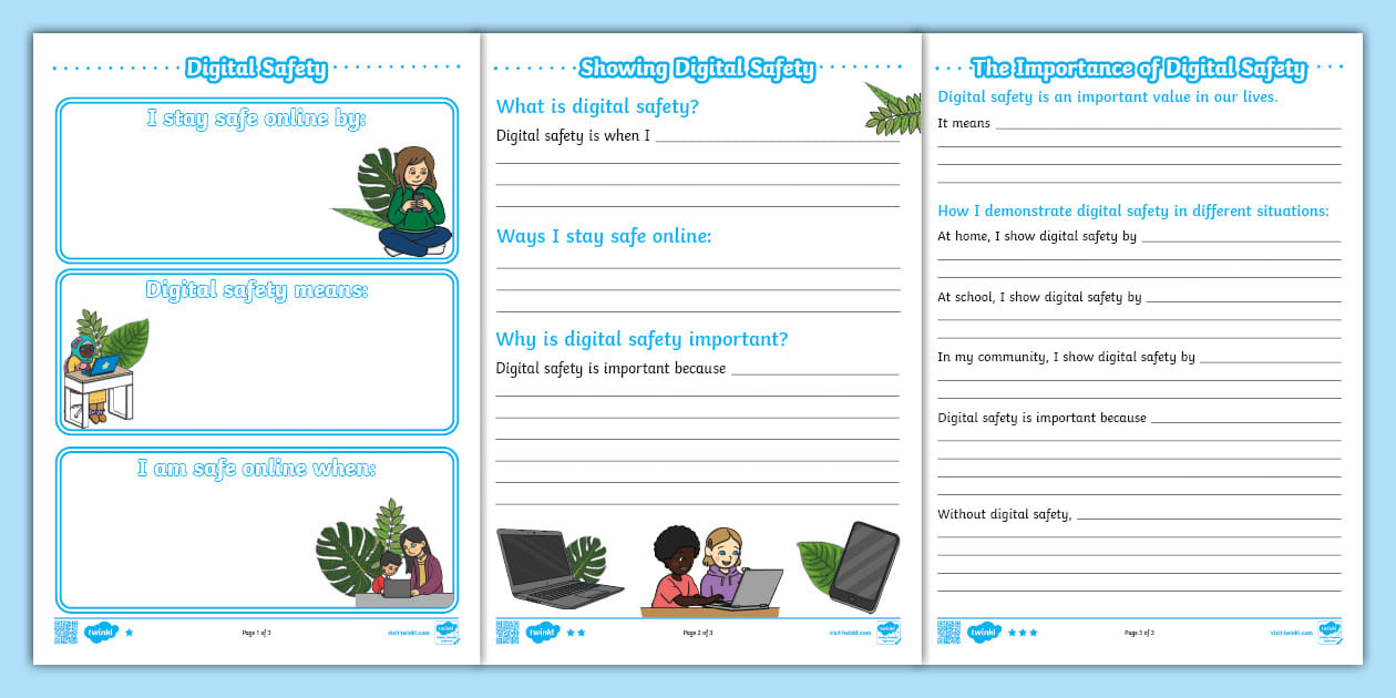 Values Writing Frames - Digital Safety (Teacher-Made)