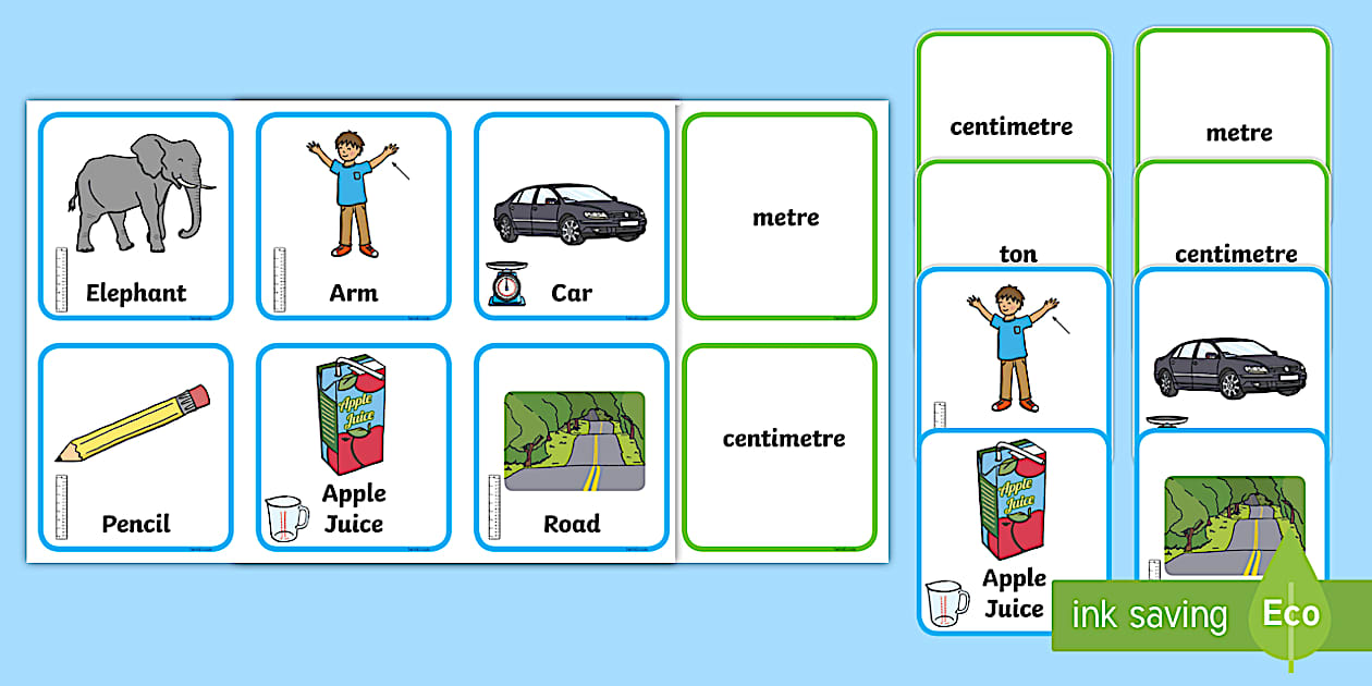 Editable Units of Measure Matching Cards (teacher made)