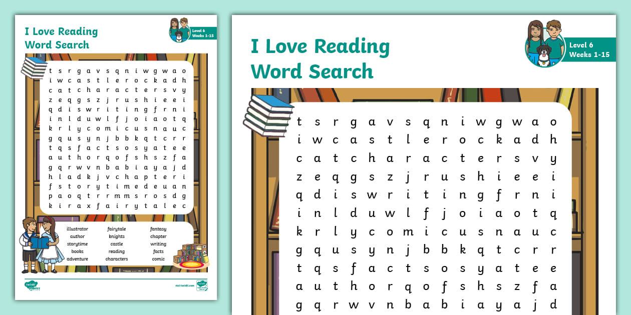 Level 6 I Love Reading Word Search (teacher made) - Twinkl