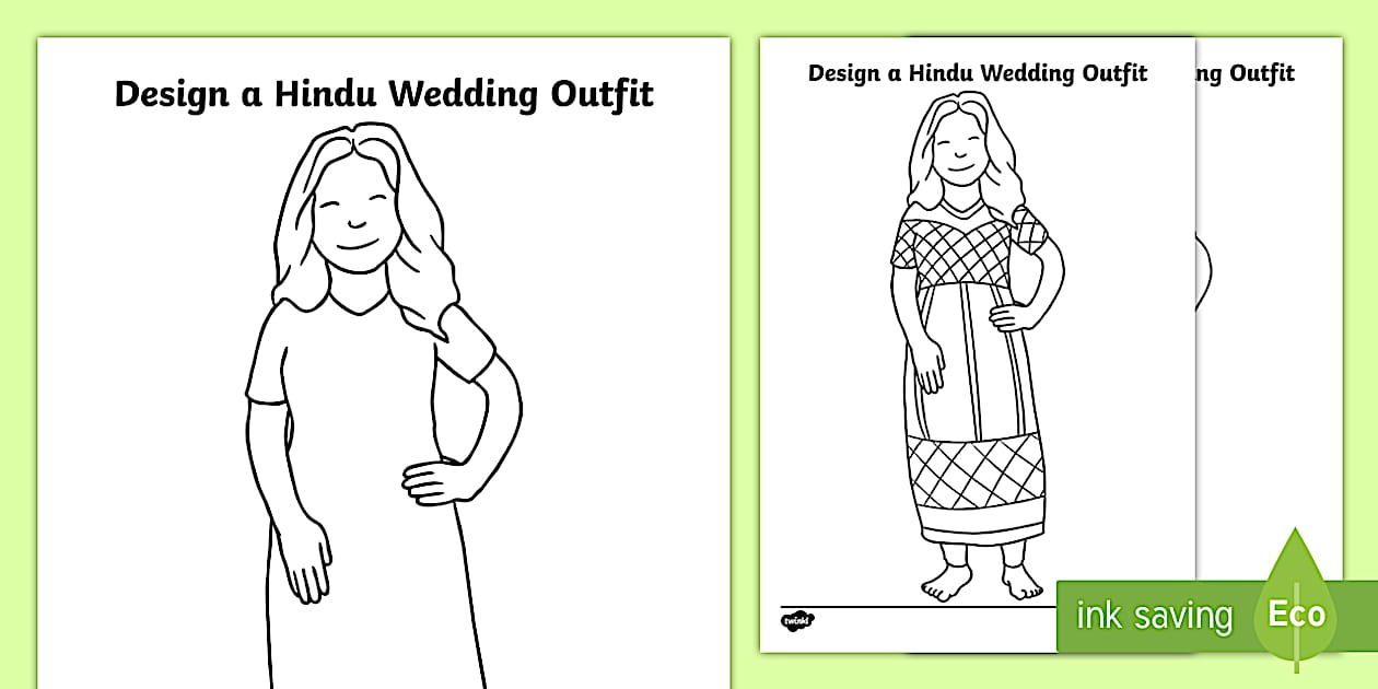 EYFS Hindu Wedding Sari Worksheet / Worksheet - Twinkl