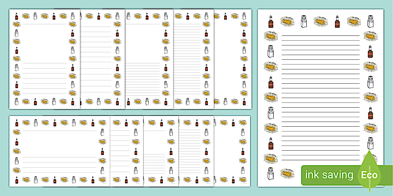 Fish and Chips Page Borders (Teacher-Made) - Twinkl