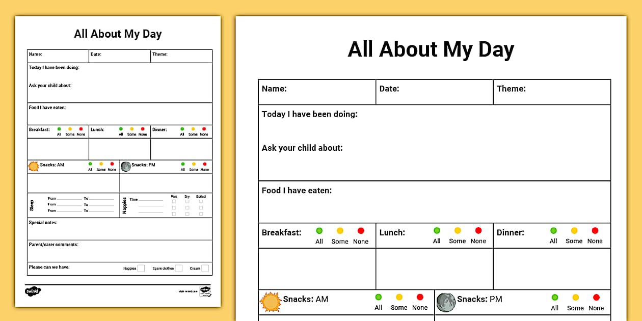 Care Sheet for Under 3s | Twinkl (Teacher-Made) - Twinkl