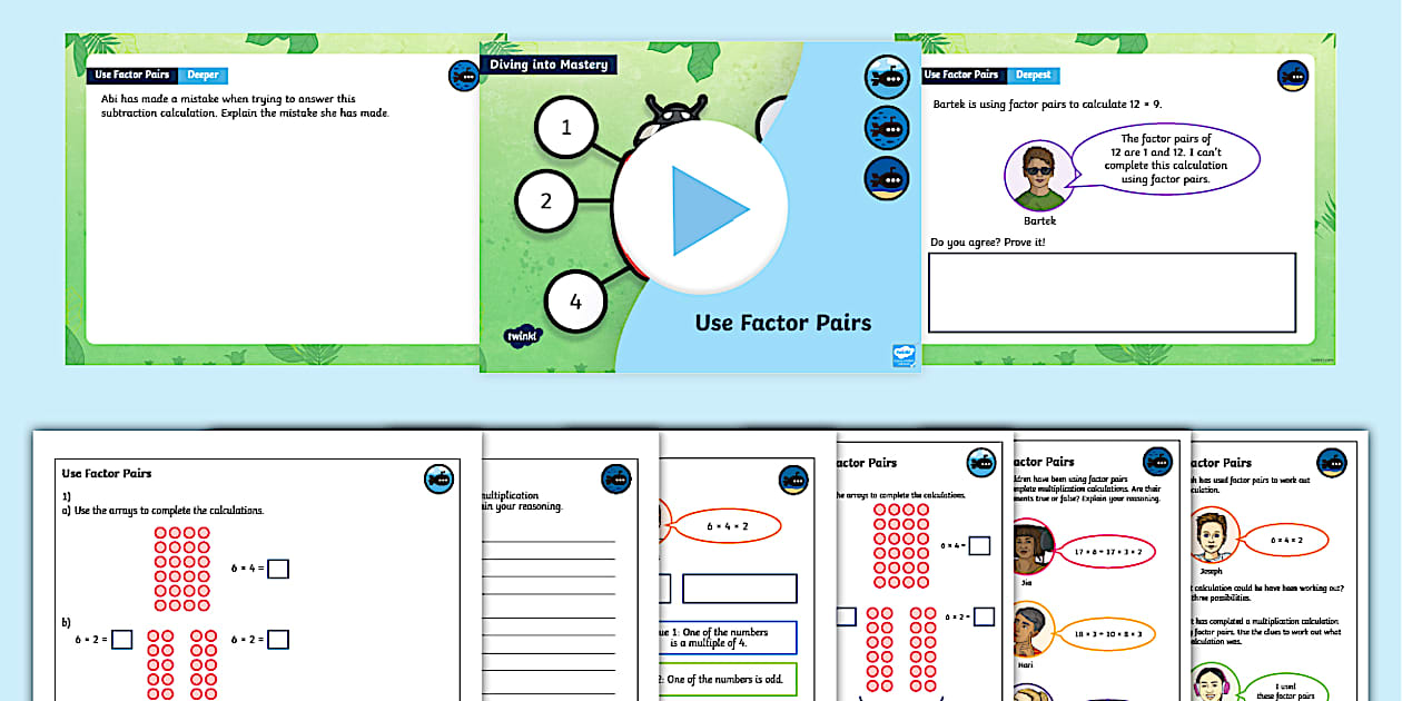 👉 Year 4 Diving into Mastery: Step 2 Use Factor Pairs