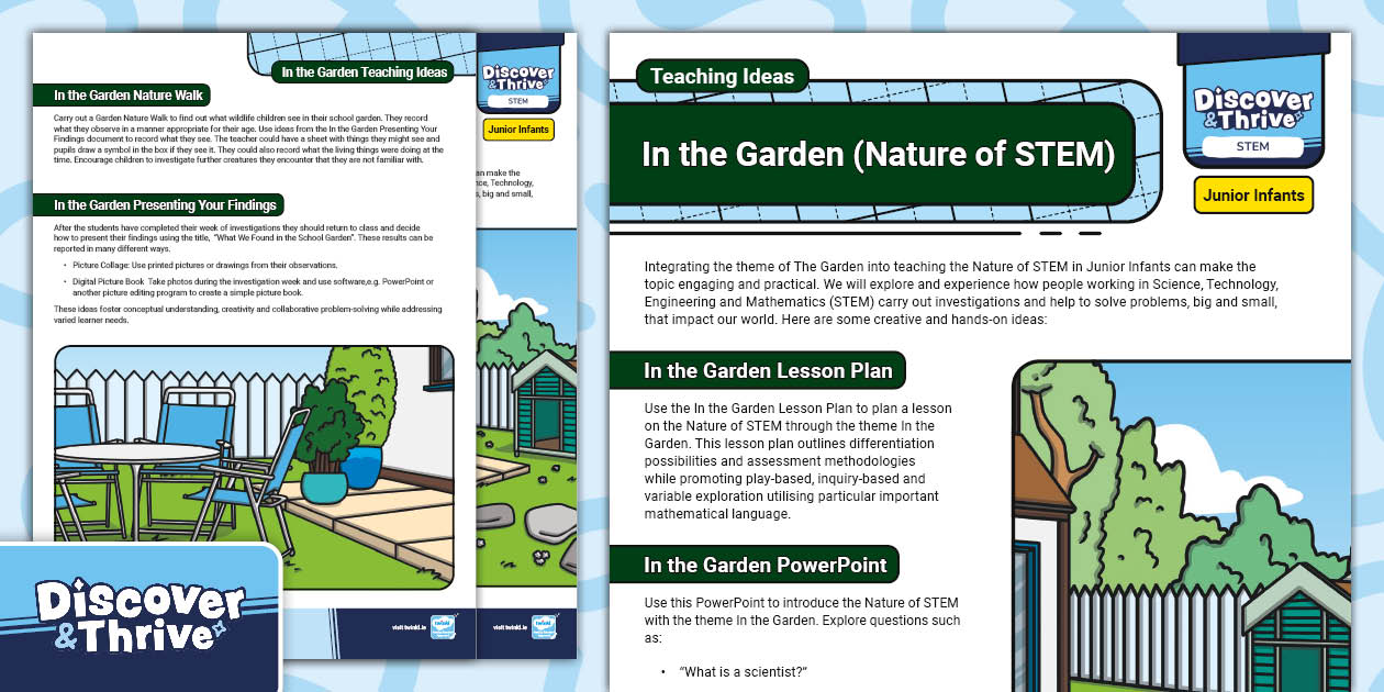 In the Garden STEM Teaching Ideas Junior Infants - Twinkl