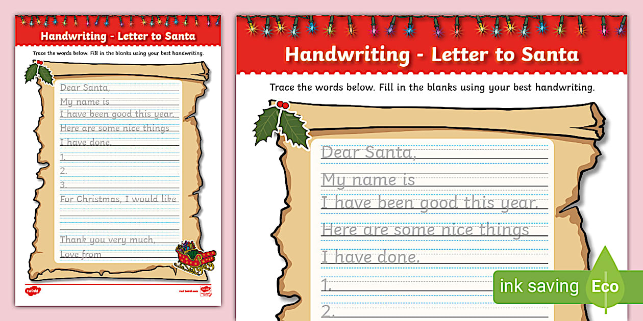 Christmas Letter Formation | Letter to Santa | Twinkl | KS1