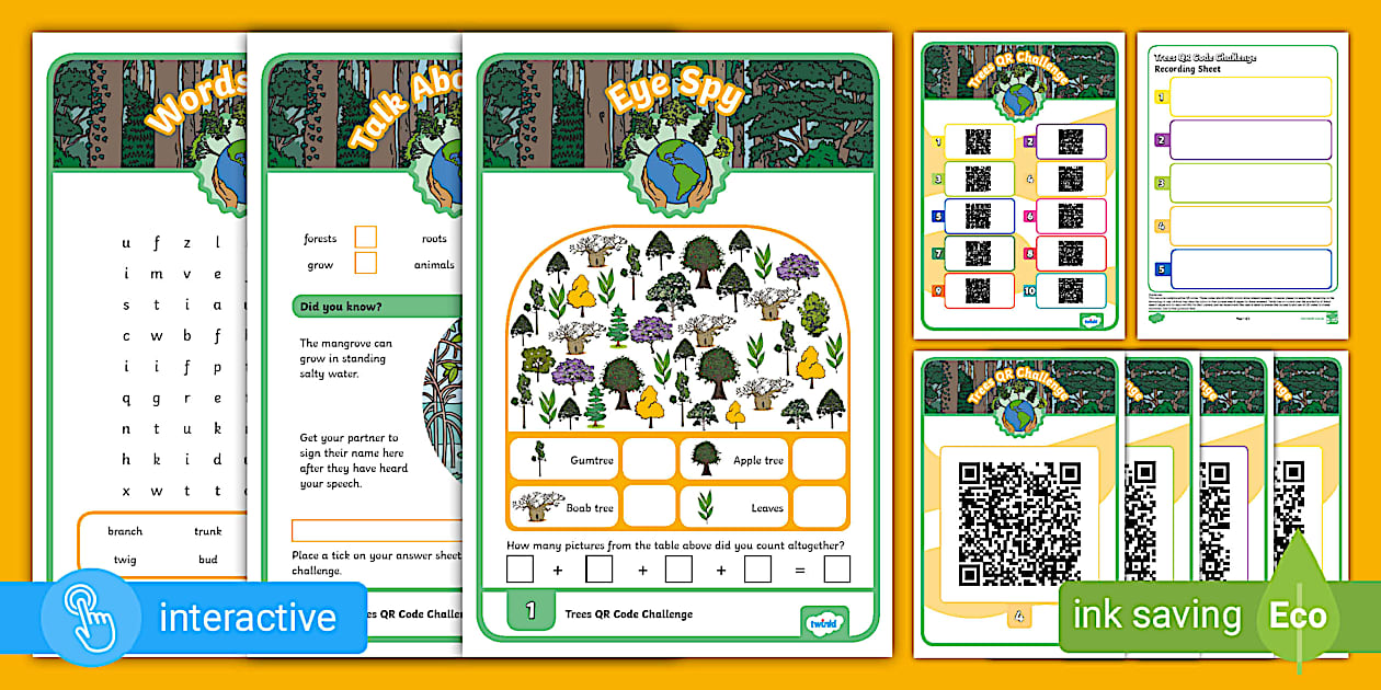 Tree QR Code Challenge (teacher made) - Twinkl
