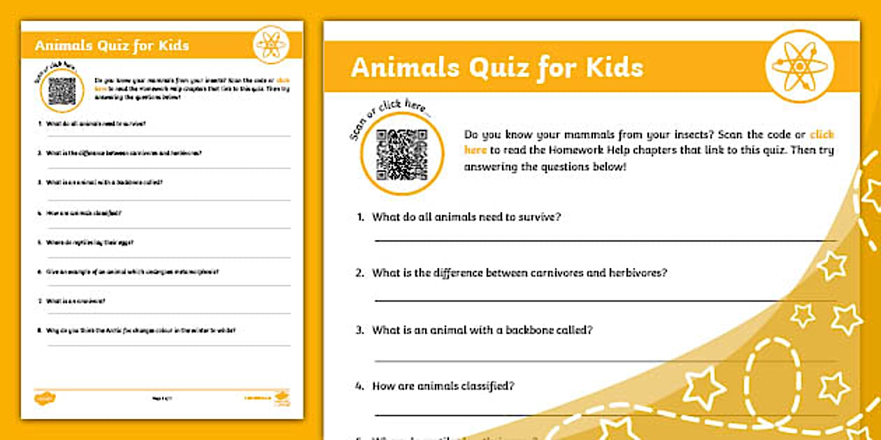 Animals Quiz for Kids (teacher made) - Twinkl