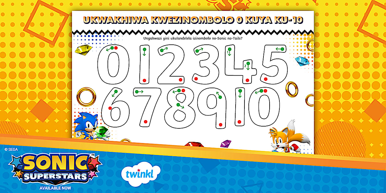 FREE! - uSonic: uSonic noTails Ukwakhiwa Kwezinombolo 0 kuya ku-10