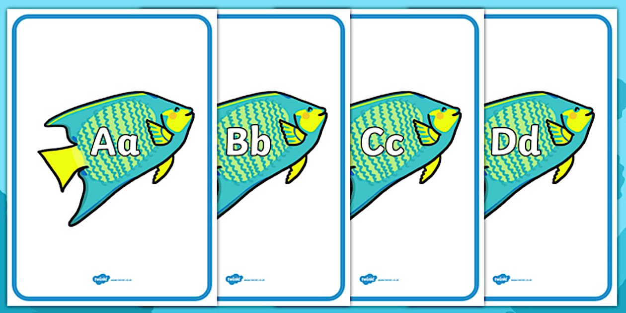 Editable A-Z Alphabet on Angel Fish (teacher made) - Twinkl