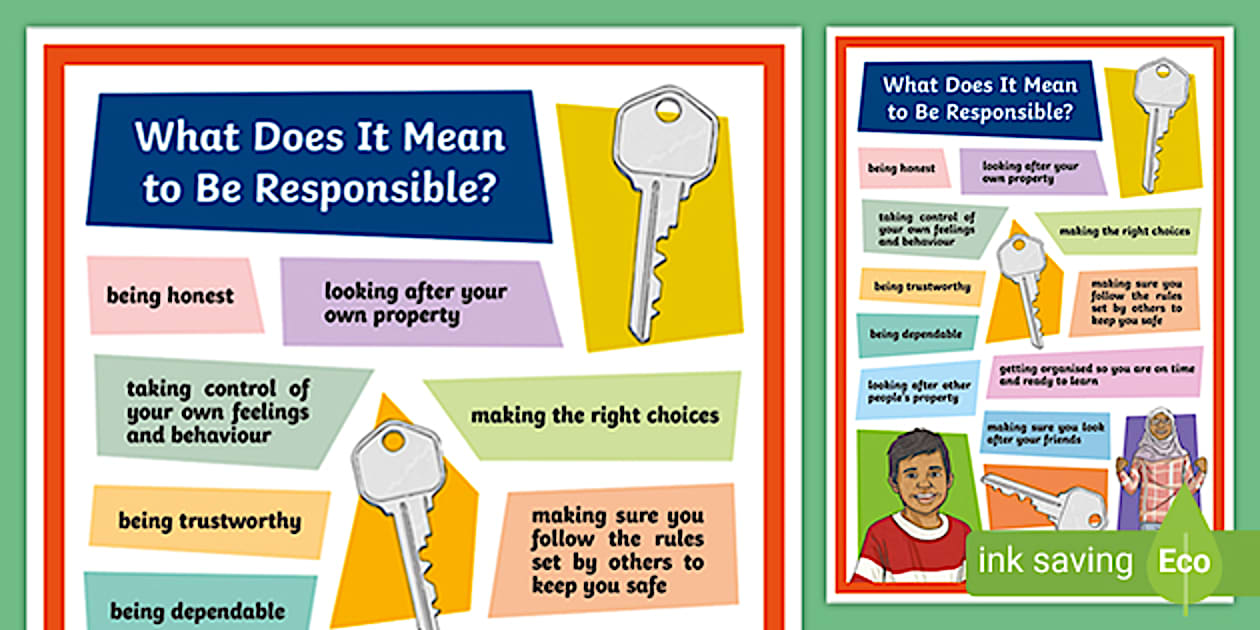 What Does It Mean to Be Responsible? Poster | Twinkl