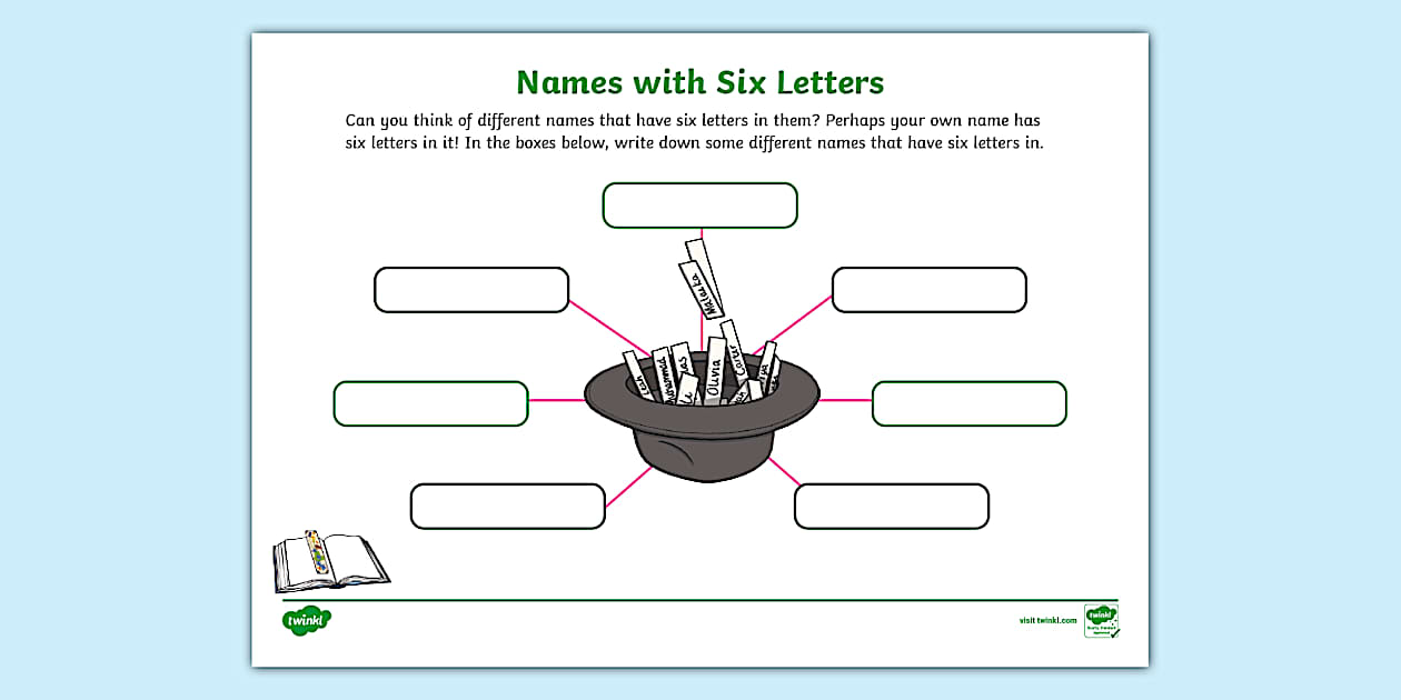 Names with 6 Letters Activity (teacher made) - Twinkl