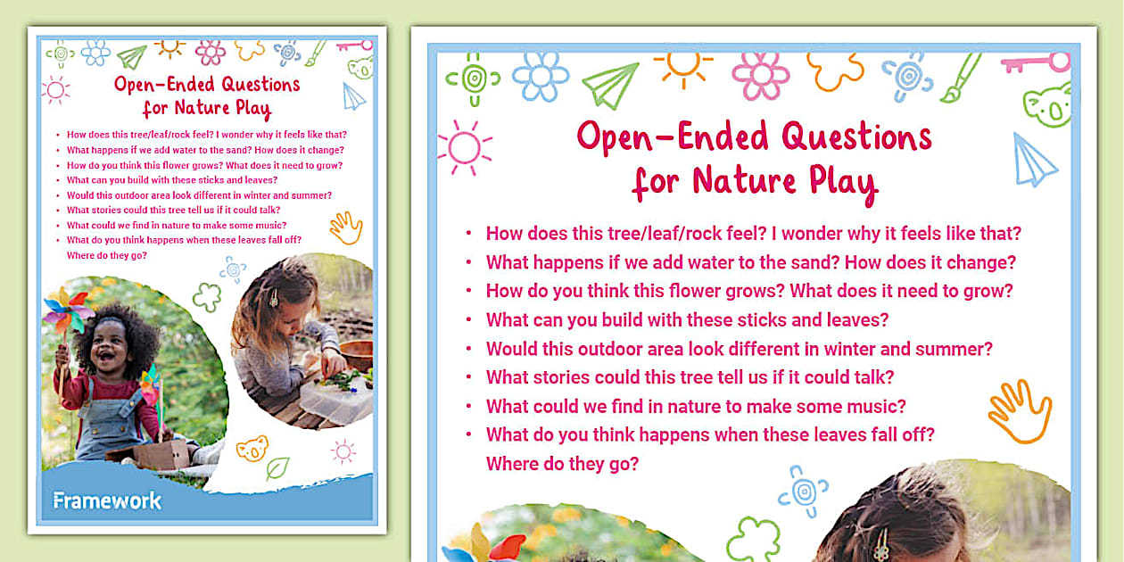 Open-Ended Questions for Nature Play (teacher made) - Twinkl