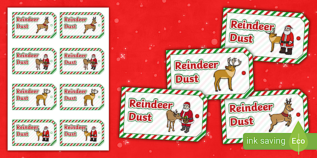 Reindeer Dust Labels (teacher made) - Twinkl