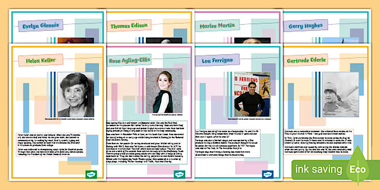 Deaf Awareness Famous People Fact File (teacher made)