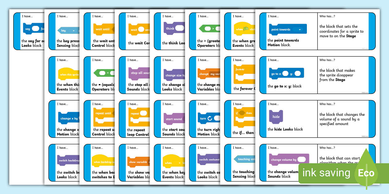Unplugged Scratch Coding Loop Cards - Computing - KS2