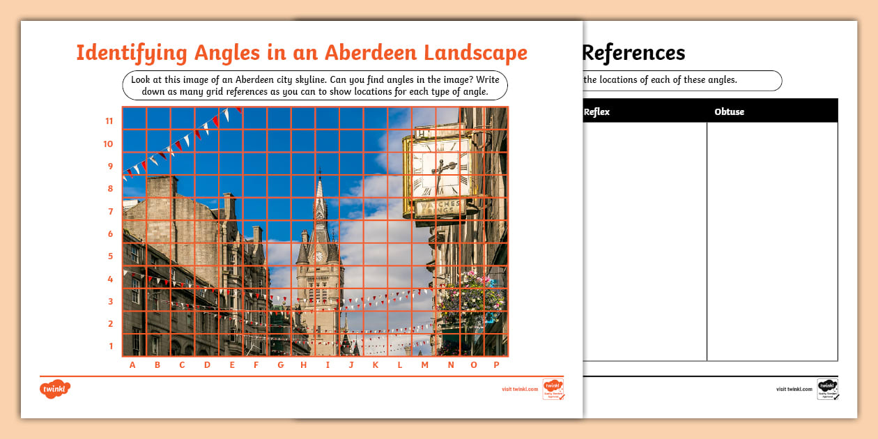Identifying Angles in an Aberdeen Landscape Activity Sheet